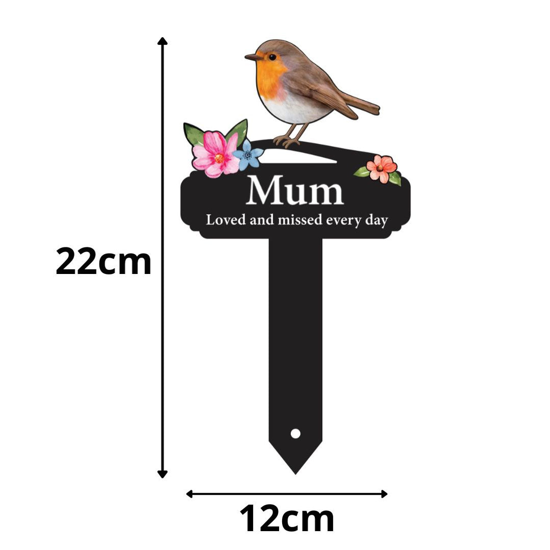 'Mum' Large Robin Pot Stake — Flory's Online