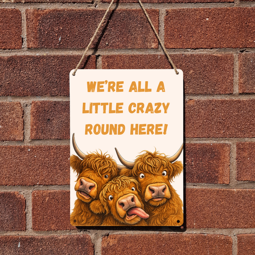 Highland Cow Metal Sign 25cm — Flory's Online
