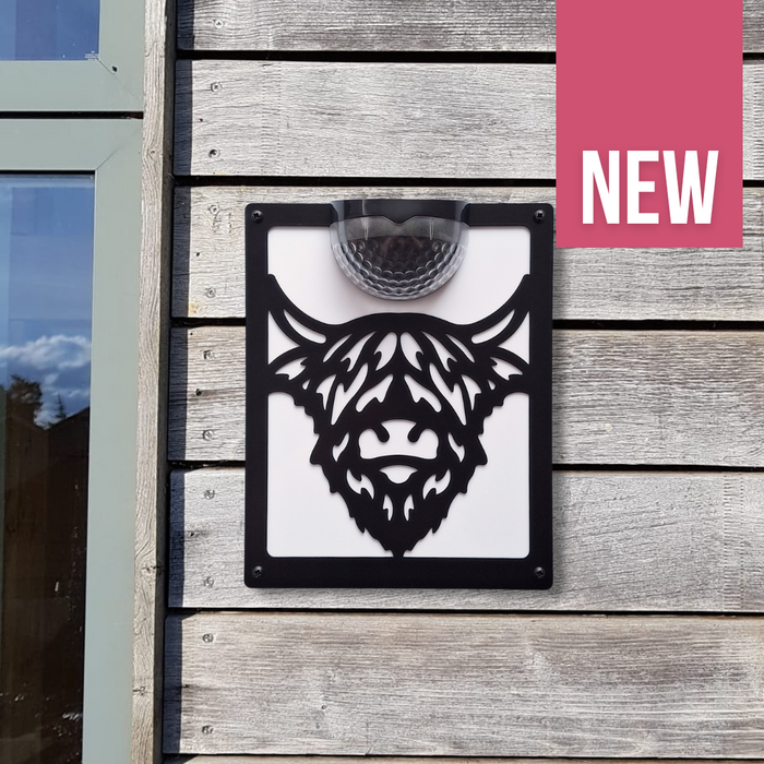 Highland Cow Solar-Powered LED Light Wall Shed Plaque — Flory's Online