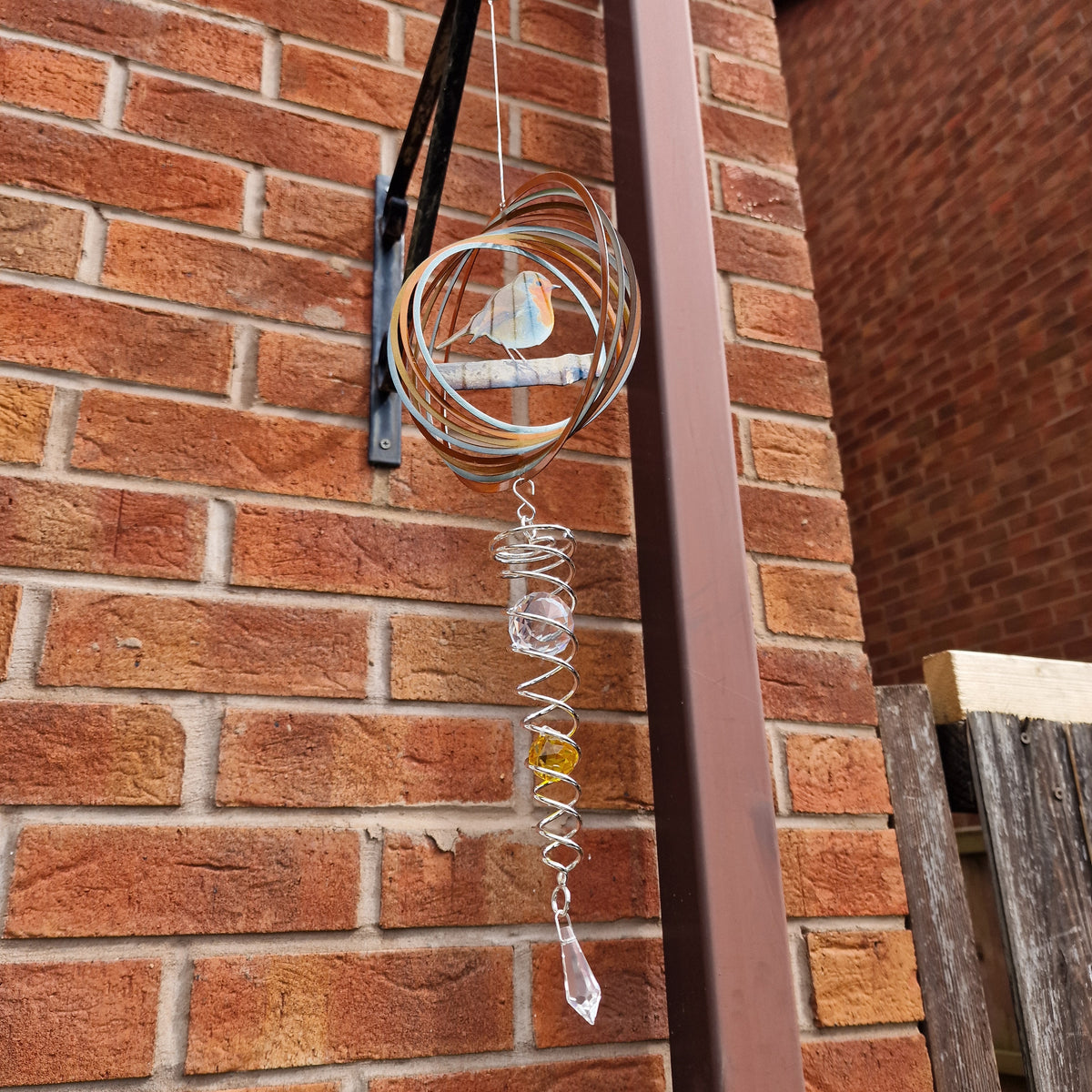Robin Wind Spinner with a Crystal Tail — Flory's Online