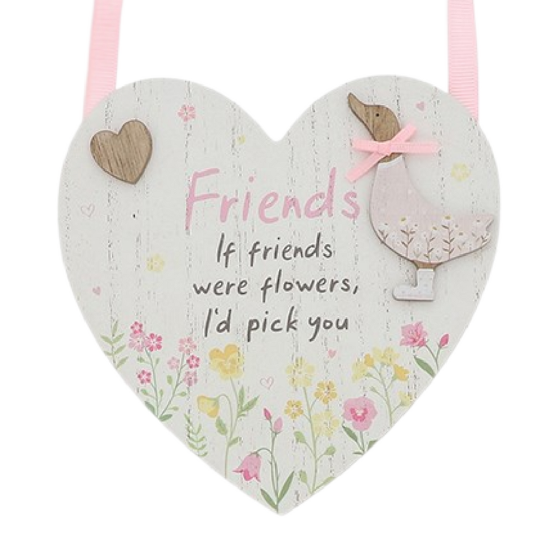 Ditsy Ducks Friends Hanging Heart Plaque — Flory's Online