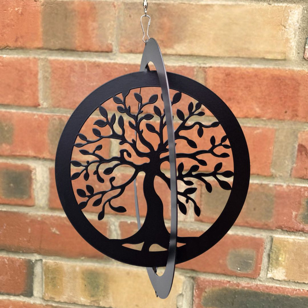 Tree of Life Hanging Silhouette Orbit Spinner — Flory's Online