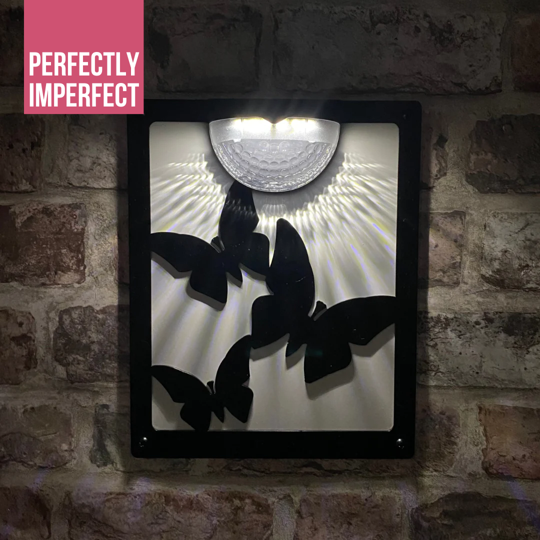 IMPERFECT- Butterfly Solar Light Wall Plaque — Flory's Online