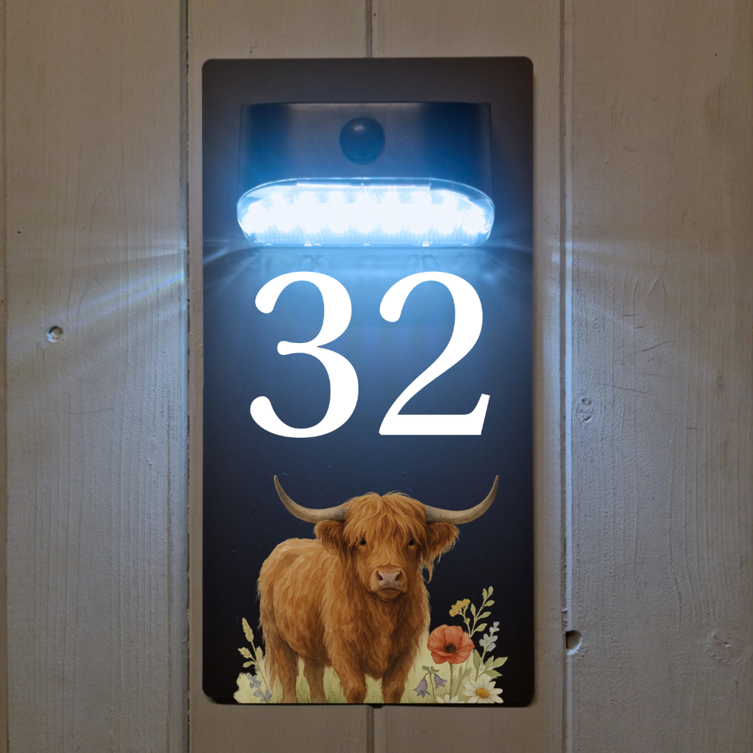 Highland Cow House Number Sign - Flory's Online
