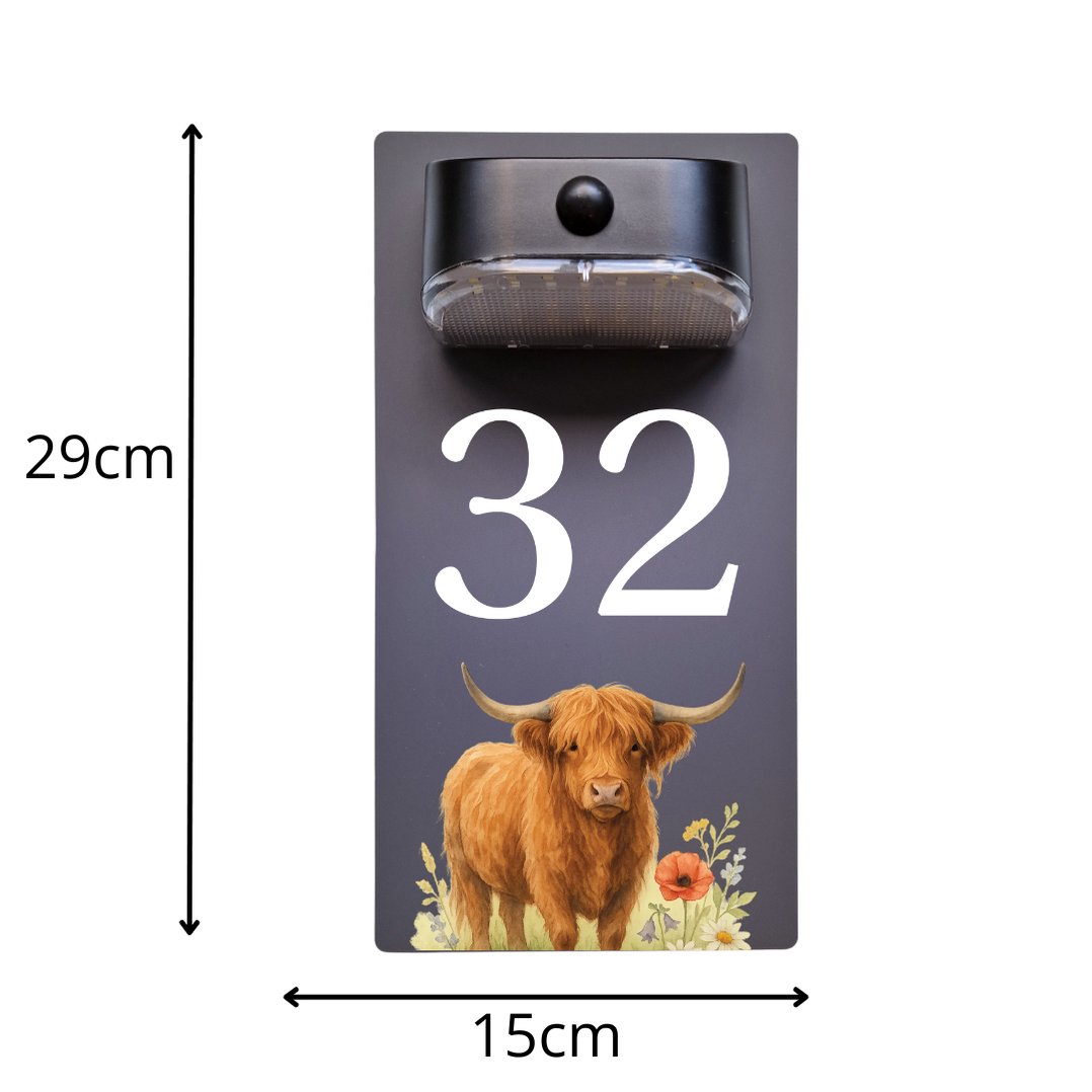 Highland Cow House Number Sign - Flory's Online