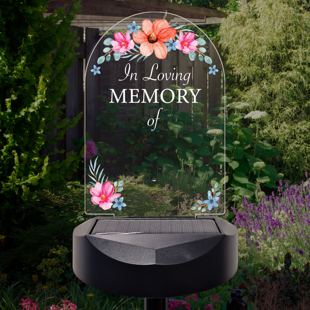 In Loving Memory 'Flowers' Solar Stake - Flory's Online