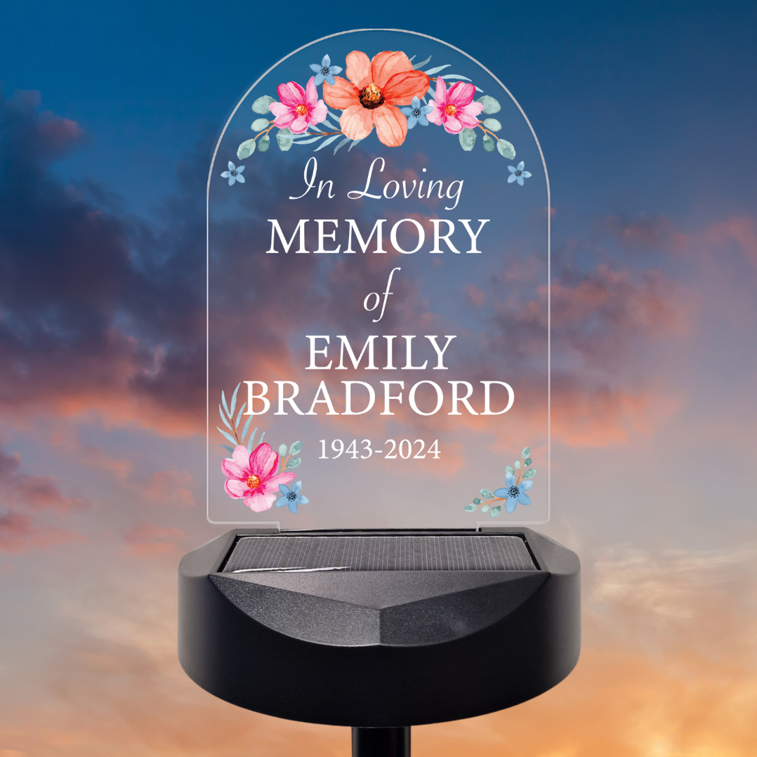 In Loving Memory 'Flowers' Solar Stake - Flory's Online