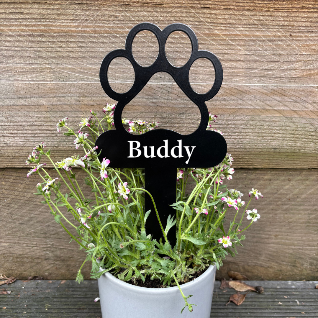 Personalised Paw Print Stake - Flory's Online