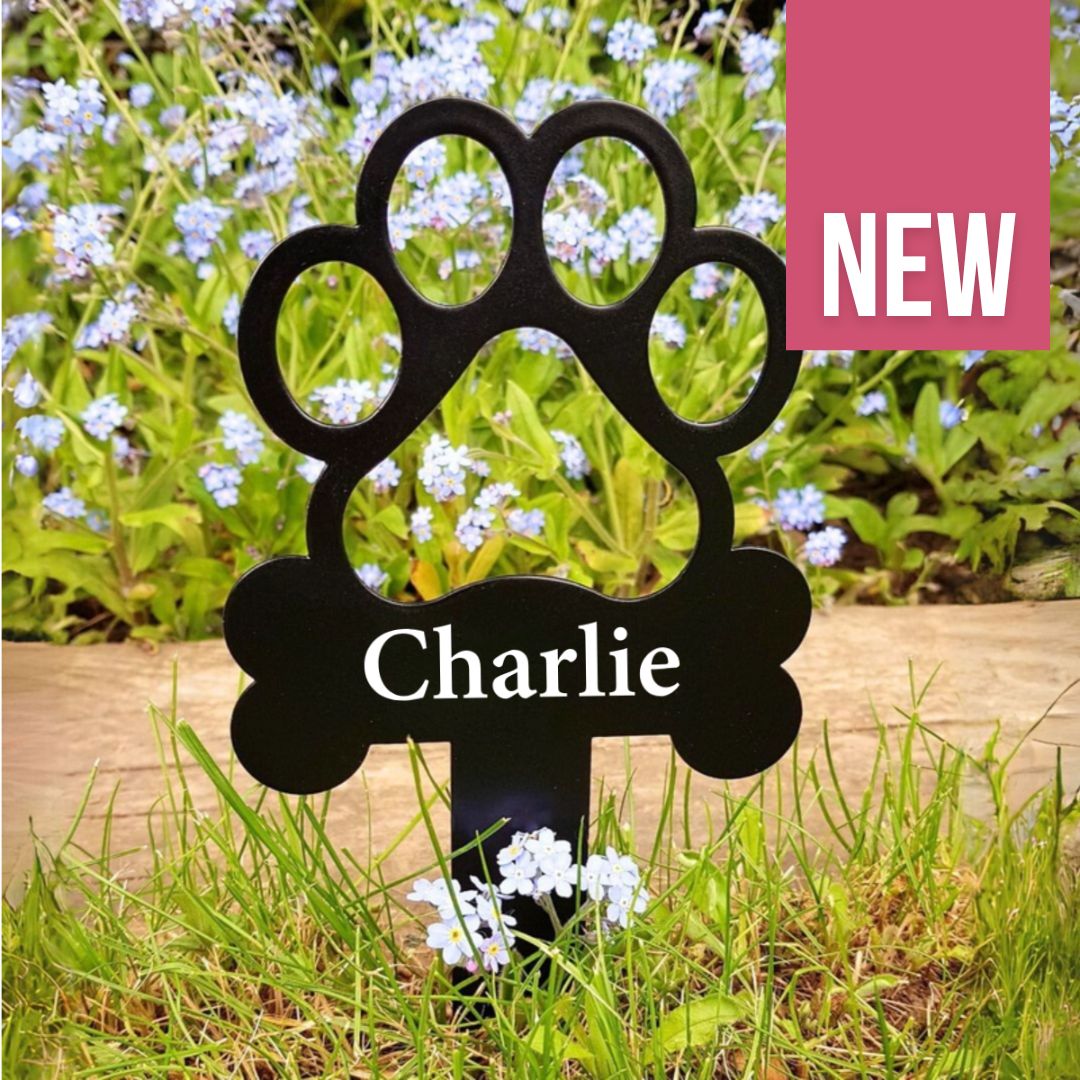 Personalised Paw Print Stake - Flory's Online