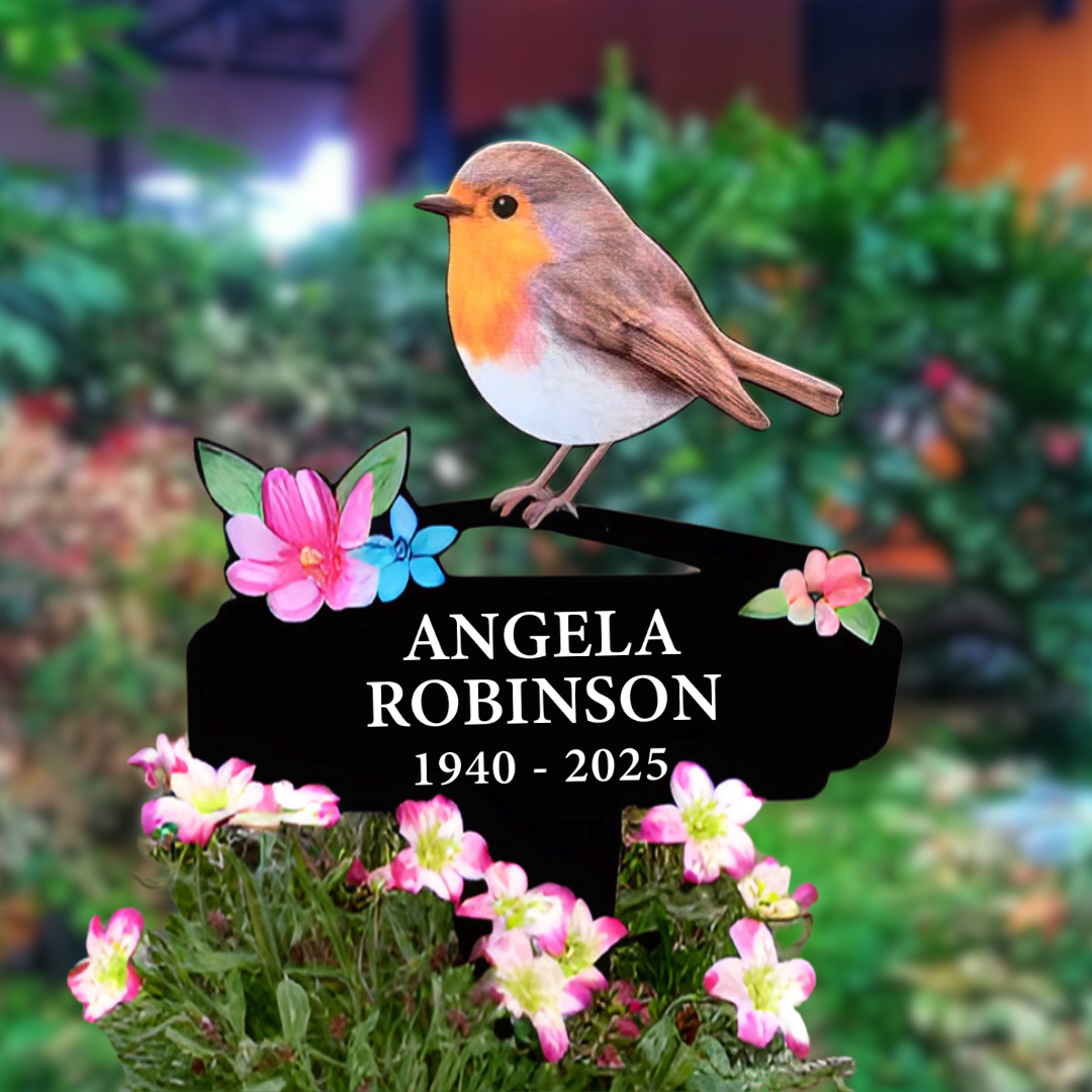 Robins Appear Flowers Pot Stake (You Can Personalise Me!) — Flory's Online