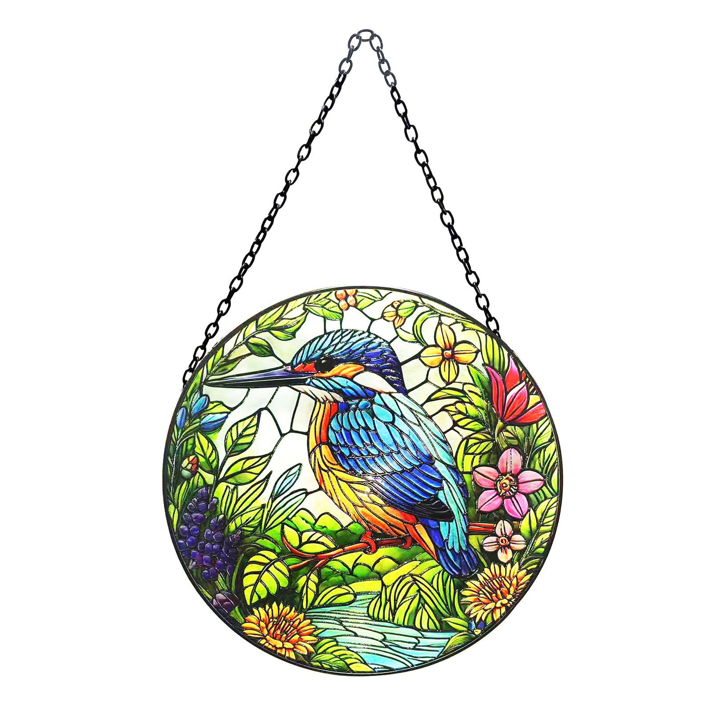 Large Glass Hanging Kingfisher Suncatcher — Flory's Online