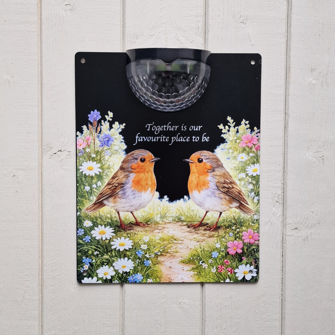 Together Robins Solar Light Wall Plaque — Flory's Online