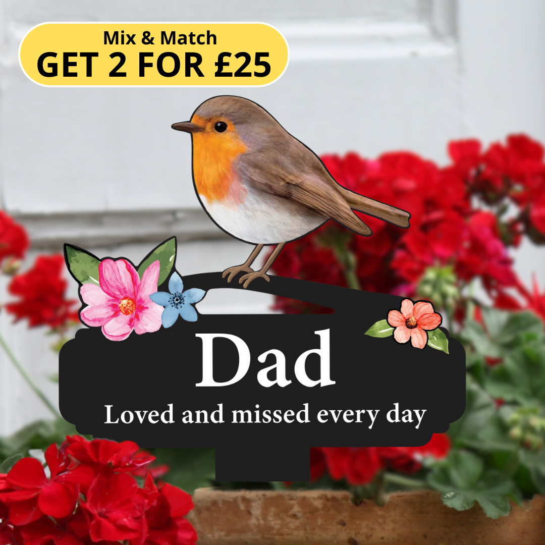 'Dad' Large Robin Pot Stake — Flory's Online