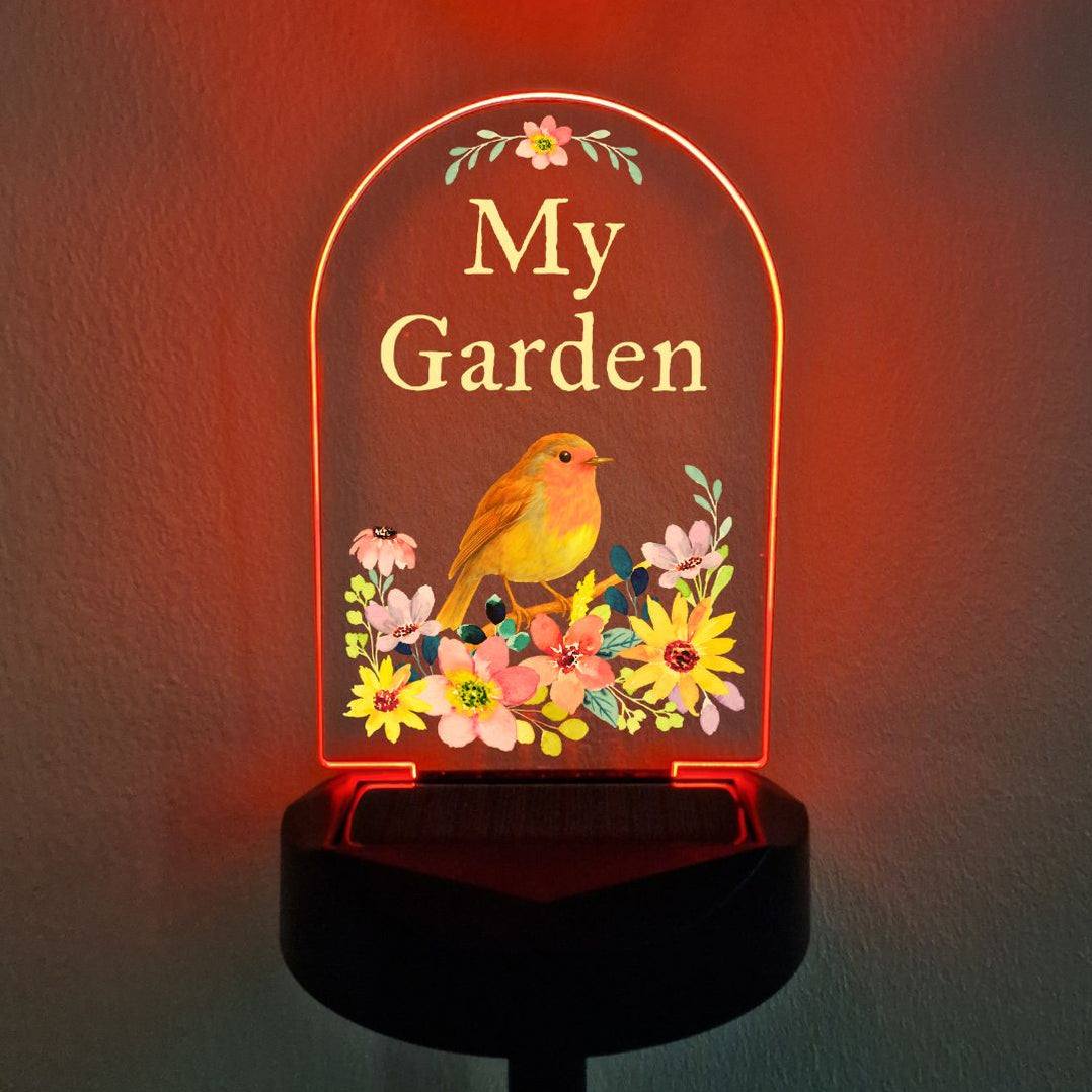 'My Garden' Robin Solar Stake - Flory's Online