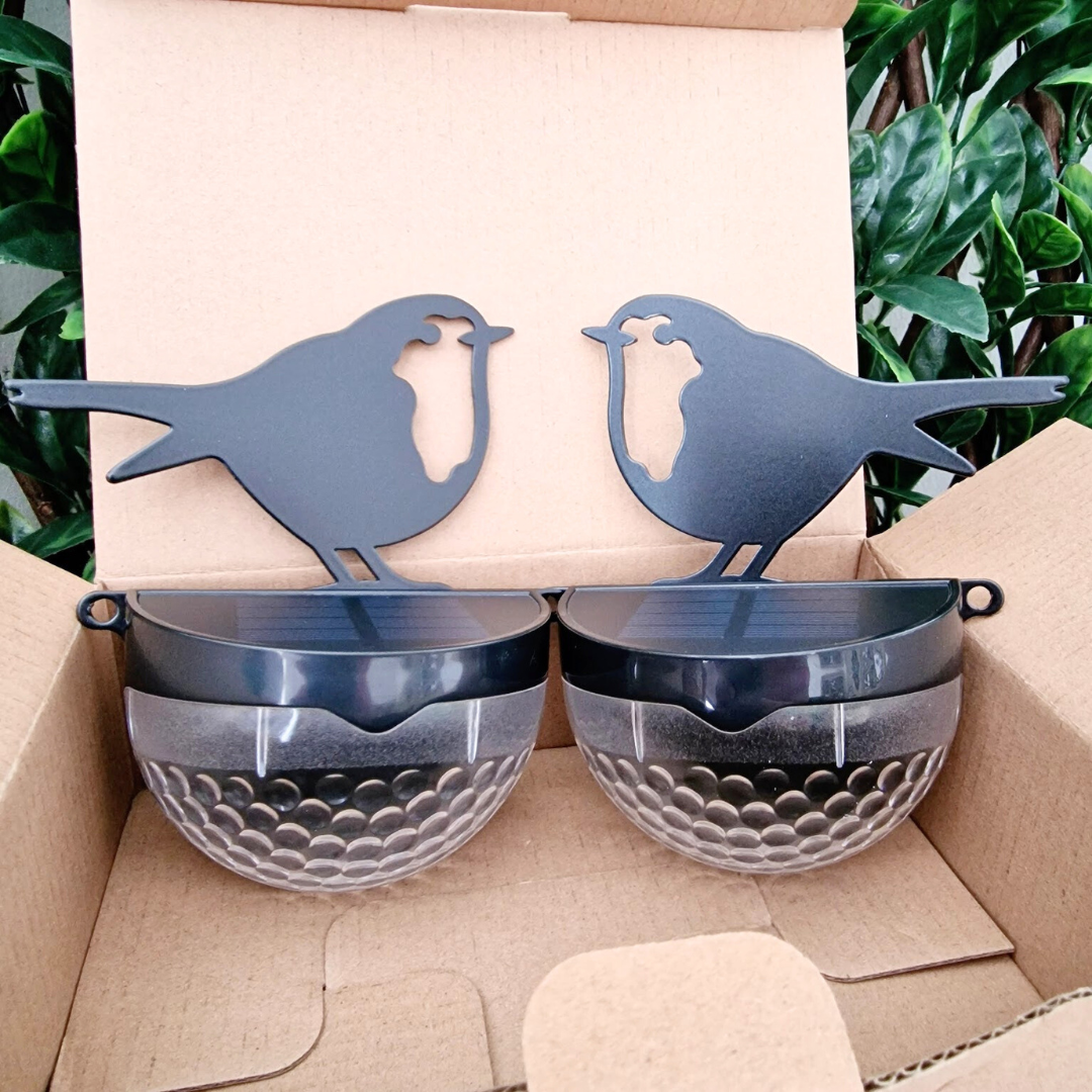 Set of 2 Robin Cut-Out Solar Powered LED Lights — Flory's Online