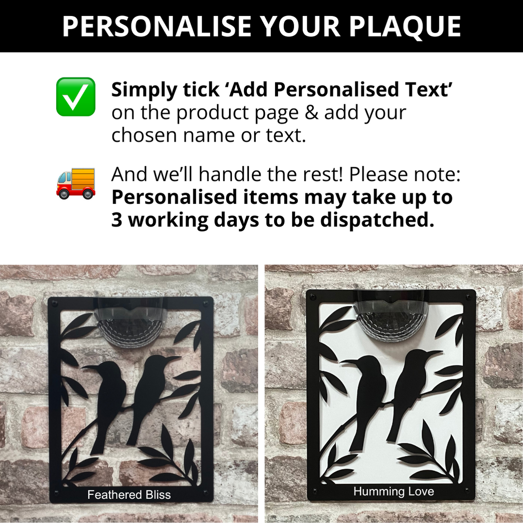 Two Birds Solar Light Wall Plaque — Flory's Online