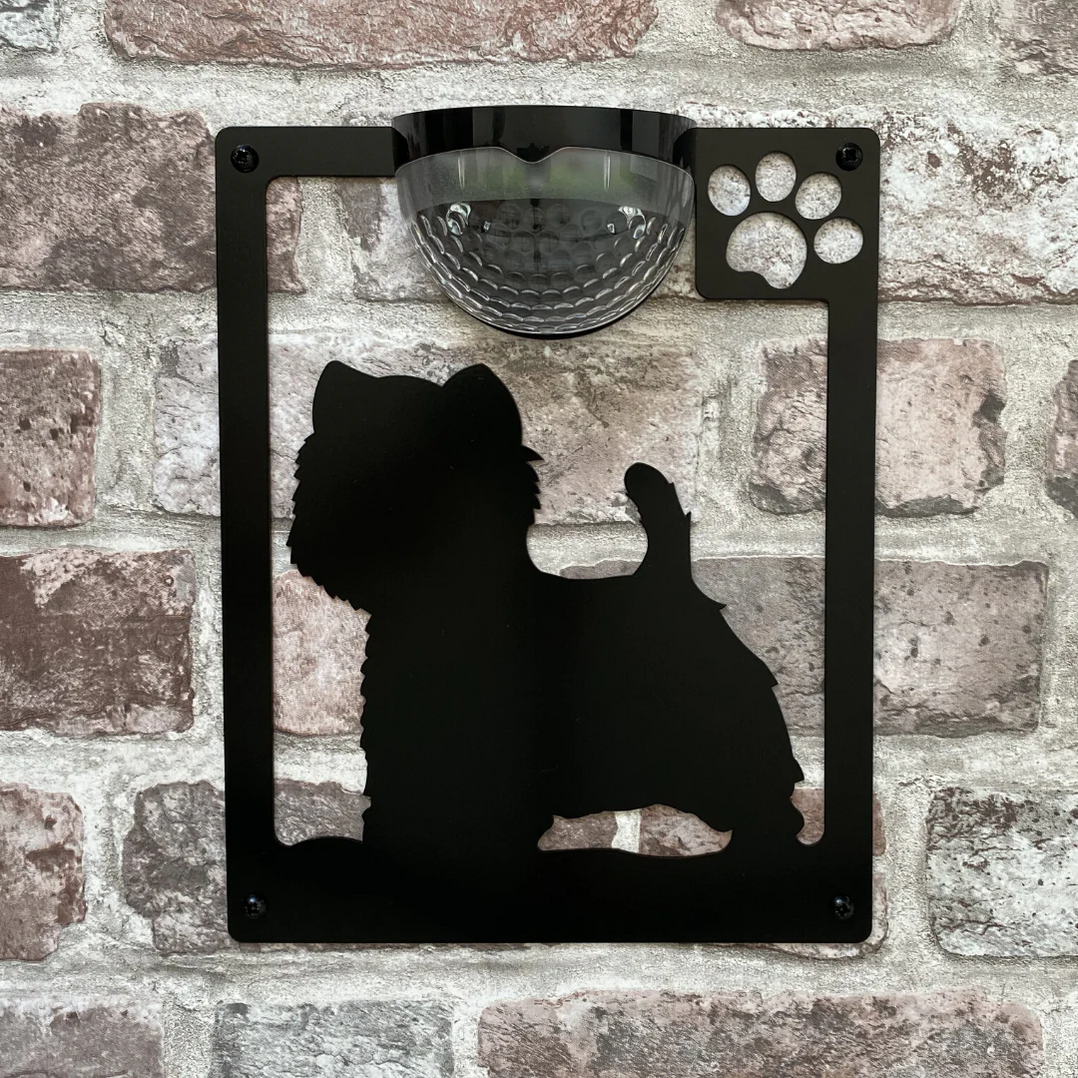 Westie Dog Solar-Powered LED Light Wall Shed Plaque — Flory's Online
