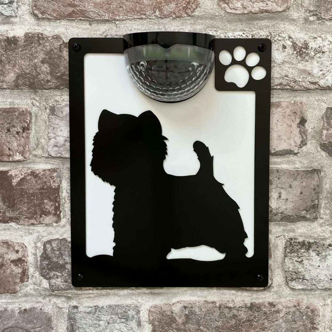 Westie Dog Solar-Powered LED Light Wall Shed Plaque — Flory's Online