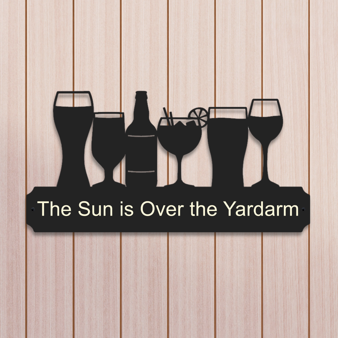 'Sun is over yardarm' Large Drinks Wall Art - Flory's Online