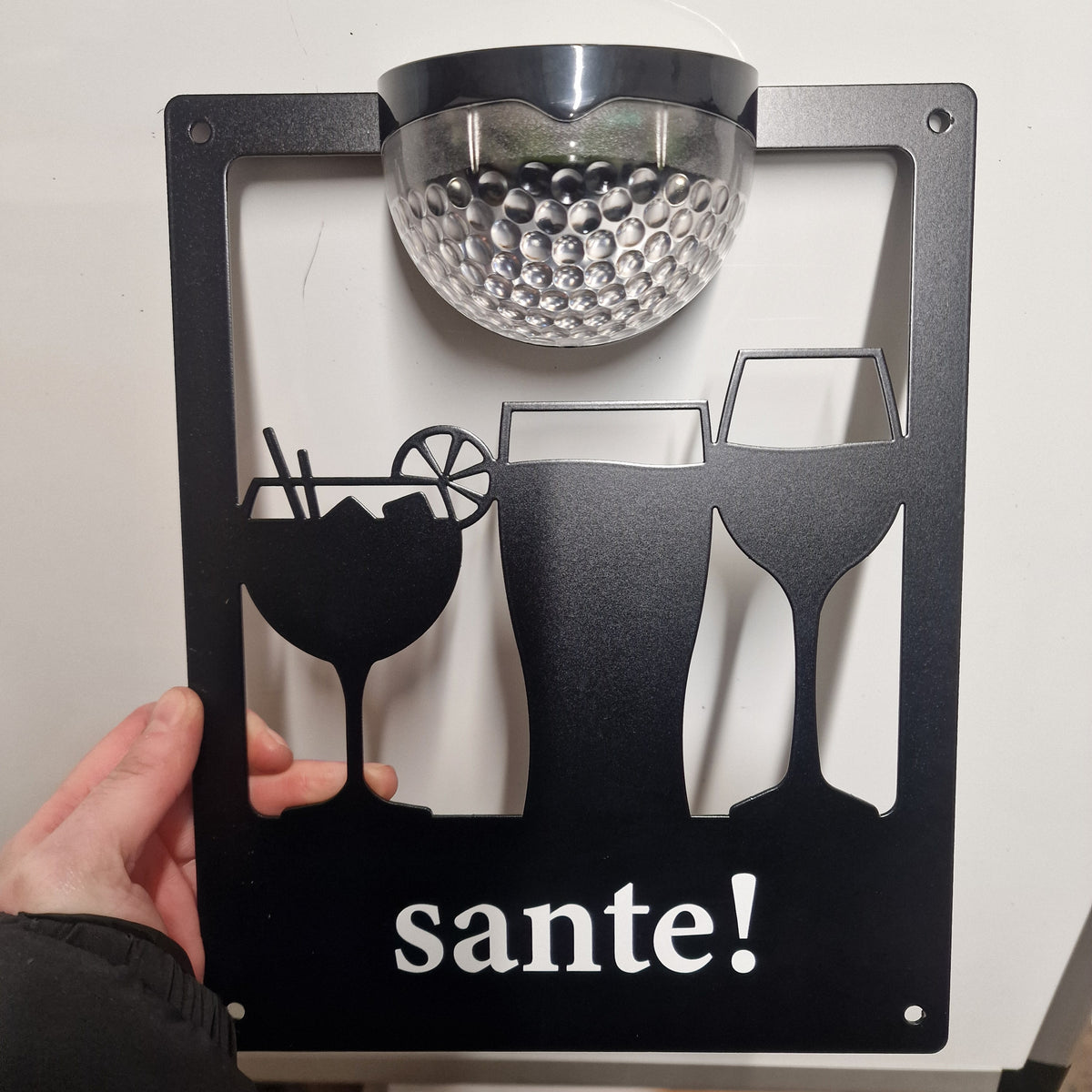 IMPERFECT - 'Sante!' Drinks Solar Light Wall Plaque — Flory's Online