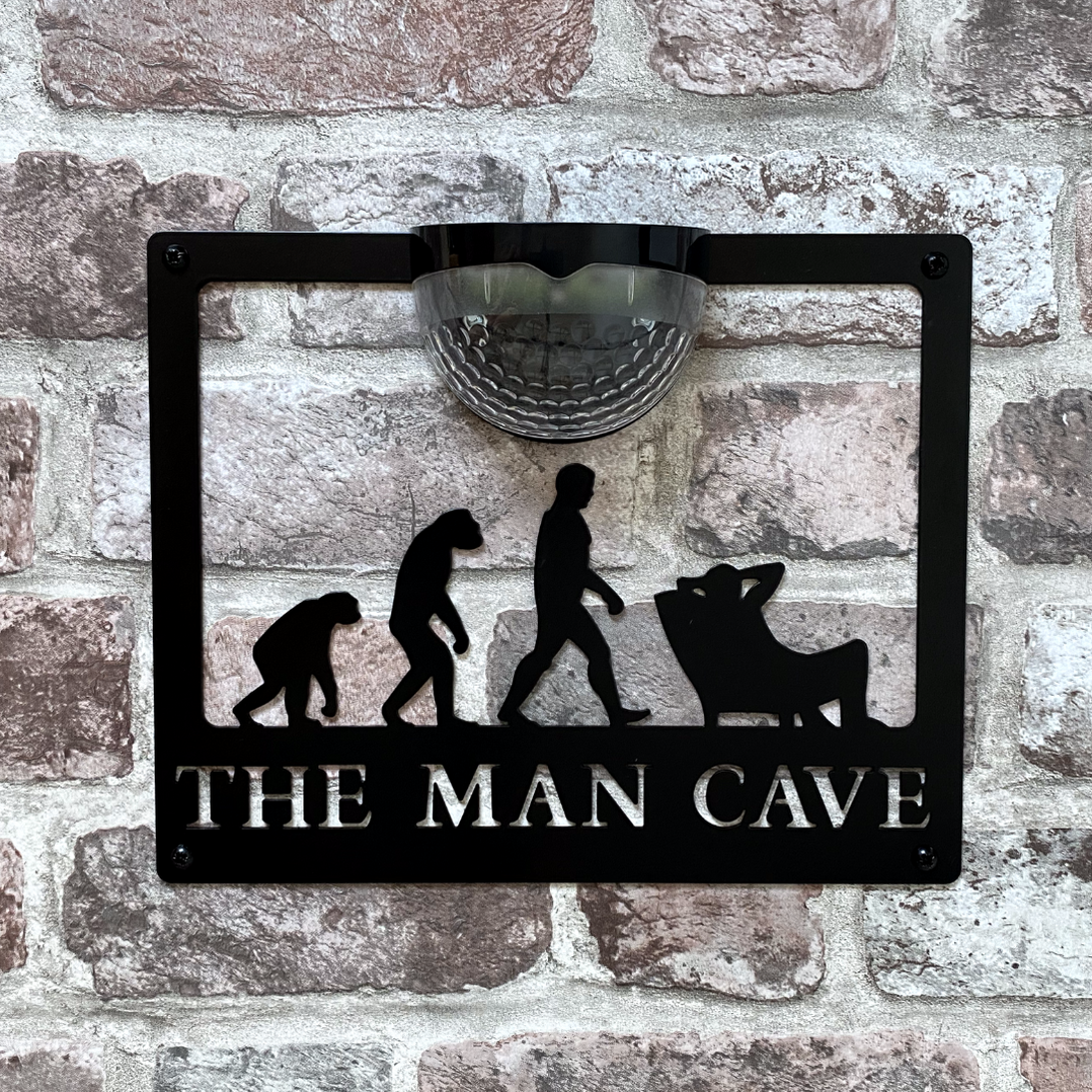 The Man Cave Sign with Solar Powered Light — Flory's Online