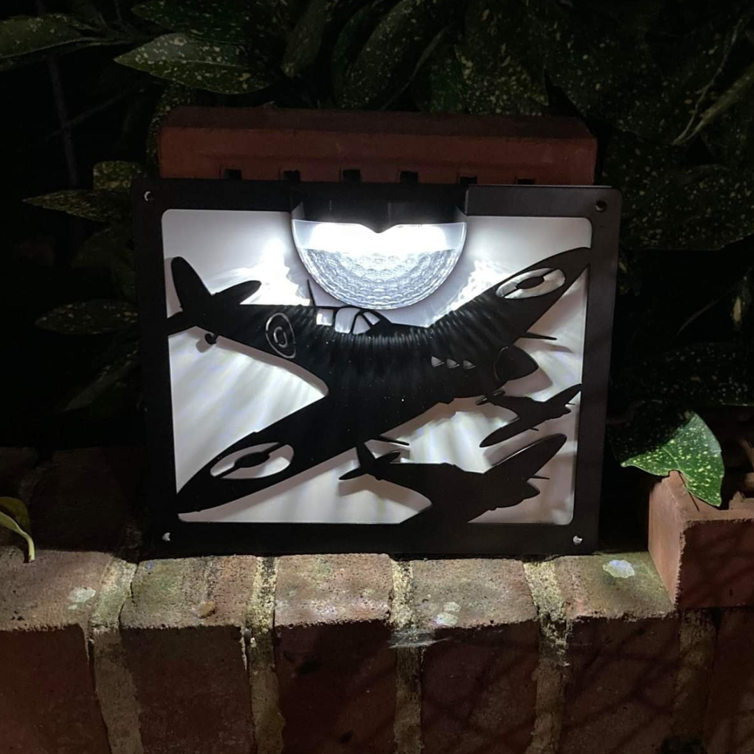 Spitfire Solar-Powered LED Light Wall Shed Plaque – Flory's Online