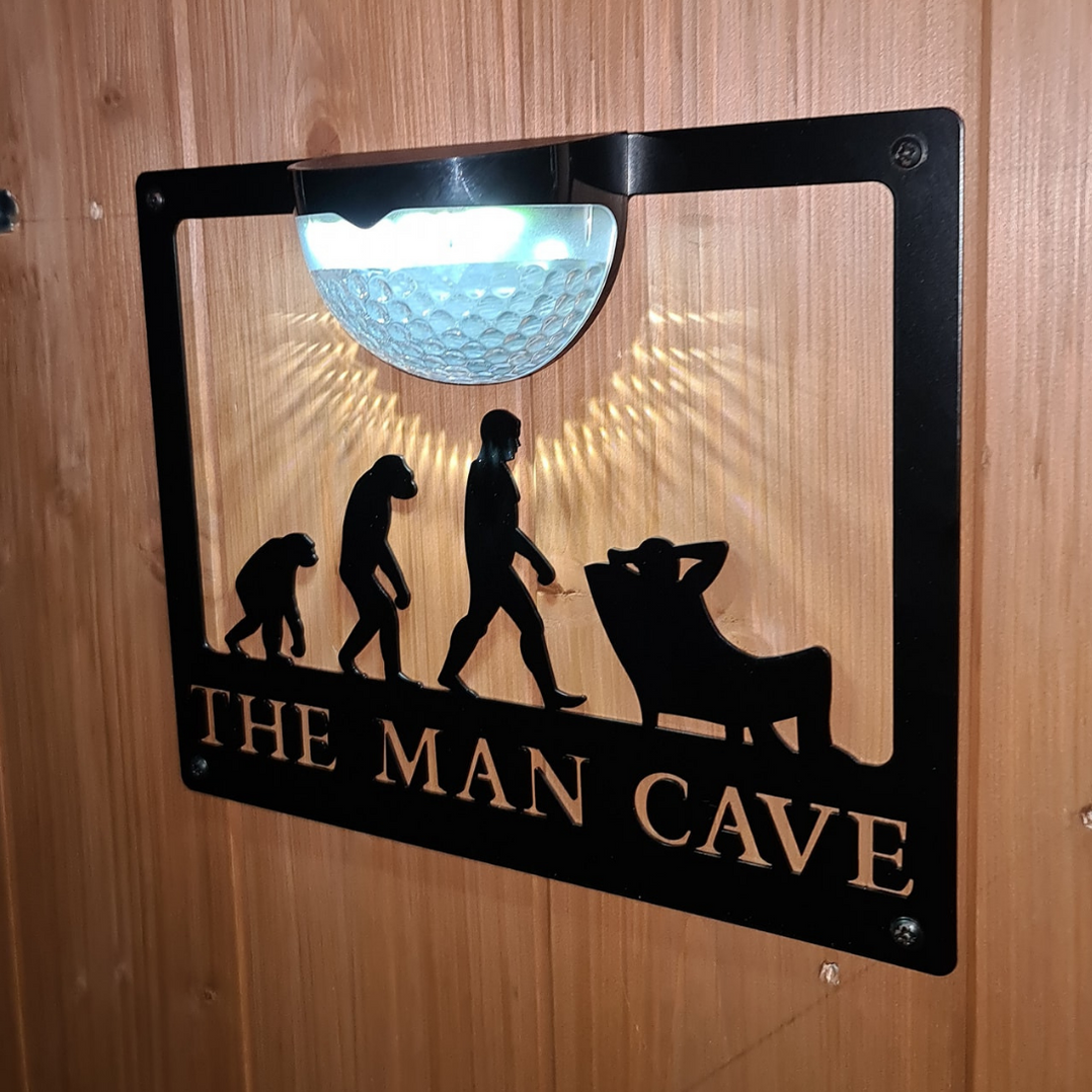 The Man Cave Sign with Solar Powered Light — Flory's Online