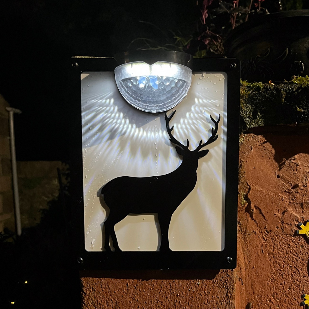 Standing Stag Solar Light Wall Plaque — Flory's Online